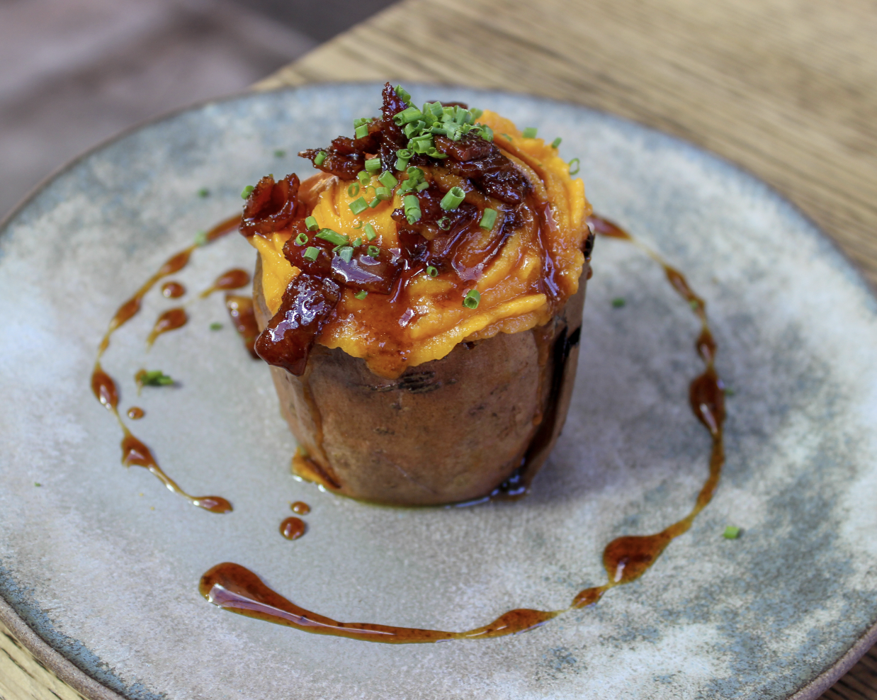 TUPELO'S TWICE BAKED SWEET POTATOES WITH CANDIED BACON - The Scout Guide