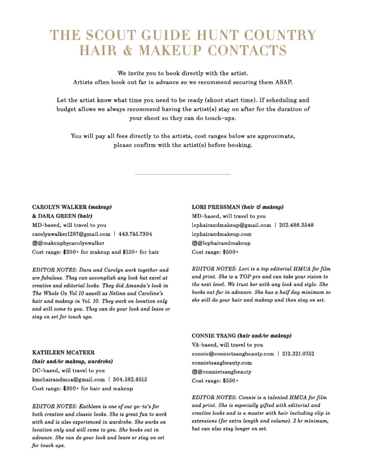 VOLUME 12: Hair and Makeup - The Scout Guide