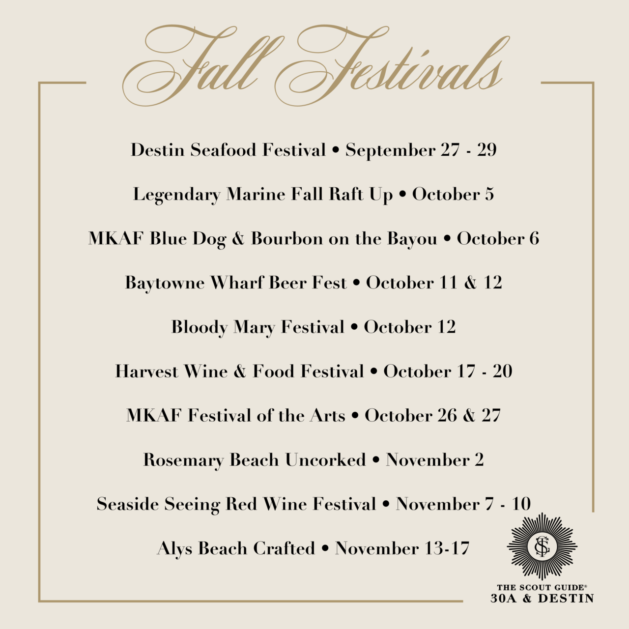 Fall Festivals in Destin and 30A - The Scout Guide